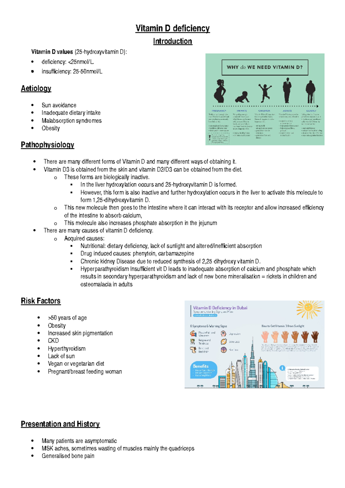 Vitamin D deficiency - Aetiology, Signs ands Symptoms, Diagnosis ...