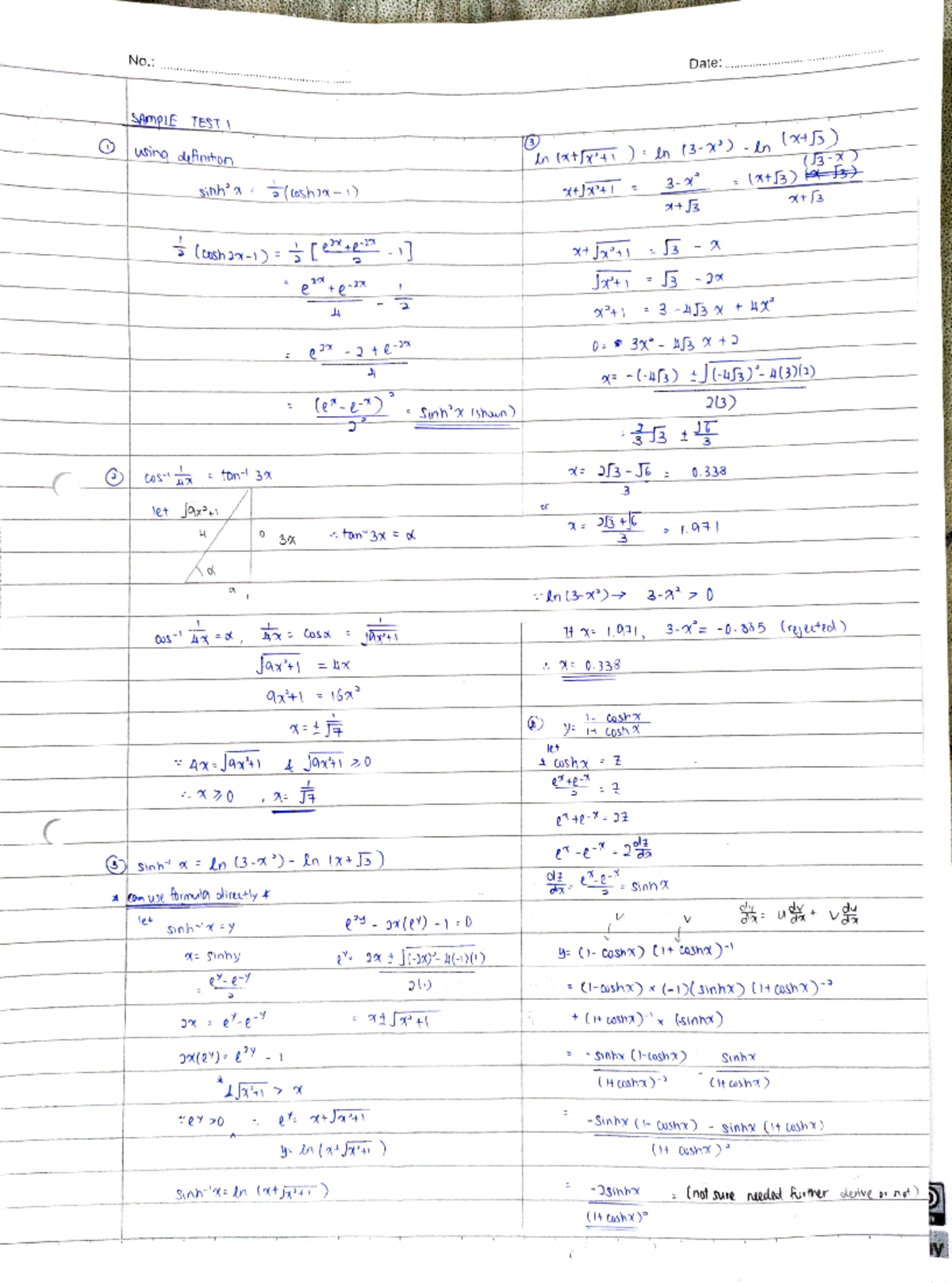 SSCE 1693 Math Sample Test 1 Practice Material No Date 