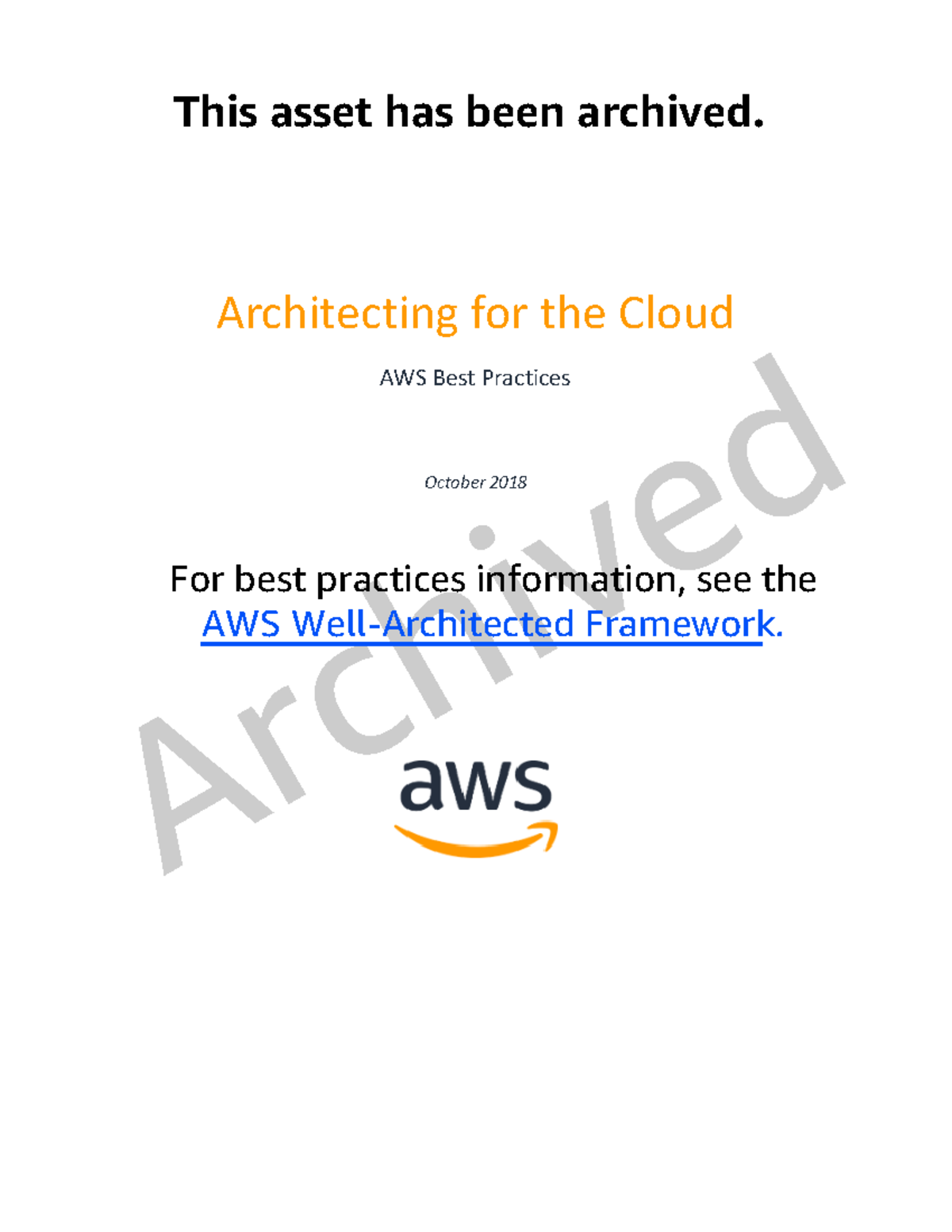 Archive Architecting for the Cloud — AWS Best Practices - Archived ...