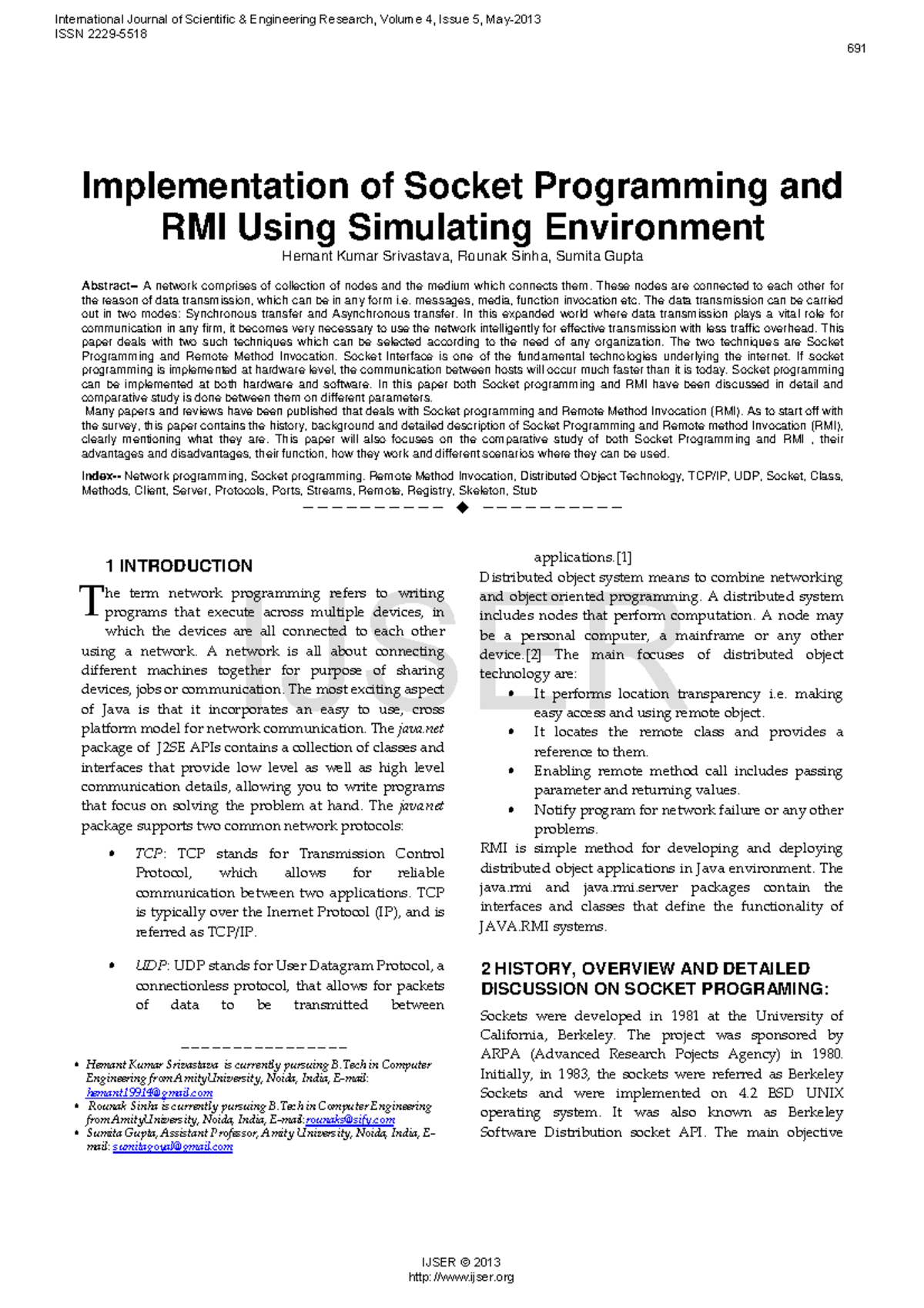 Implementation Of Socket Programming And Rmi Using Simulating 9963