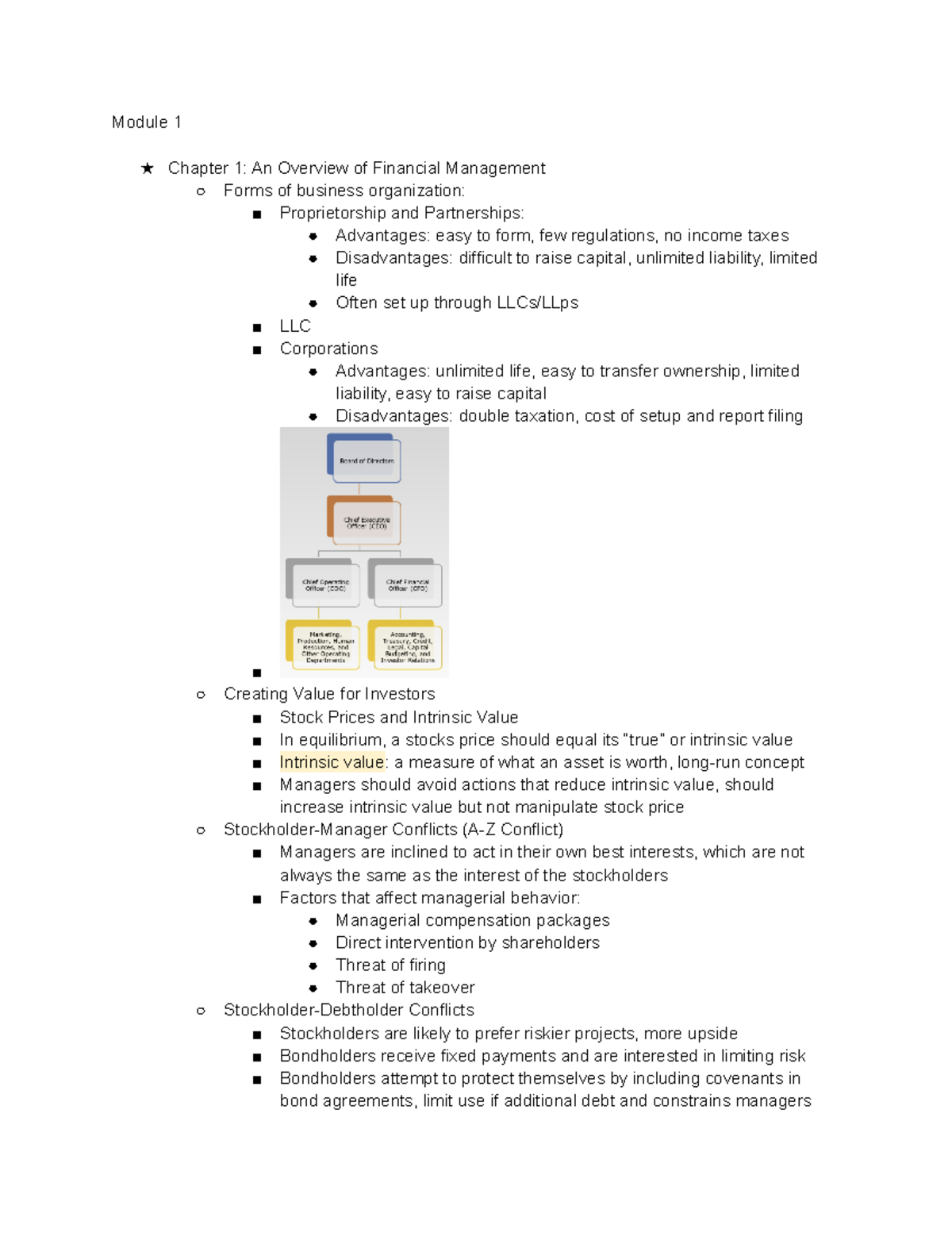 Financial Management Notes - Module 1 ★ Chapter 1: An Overview of ...