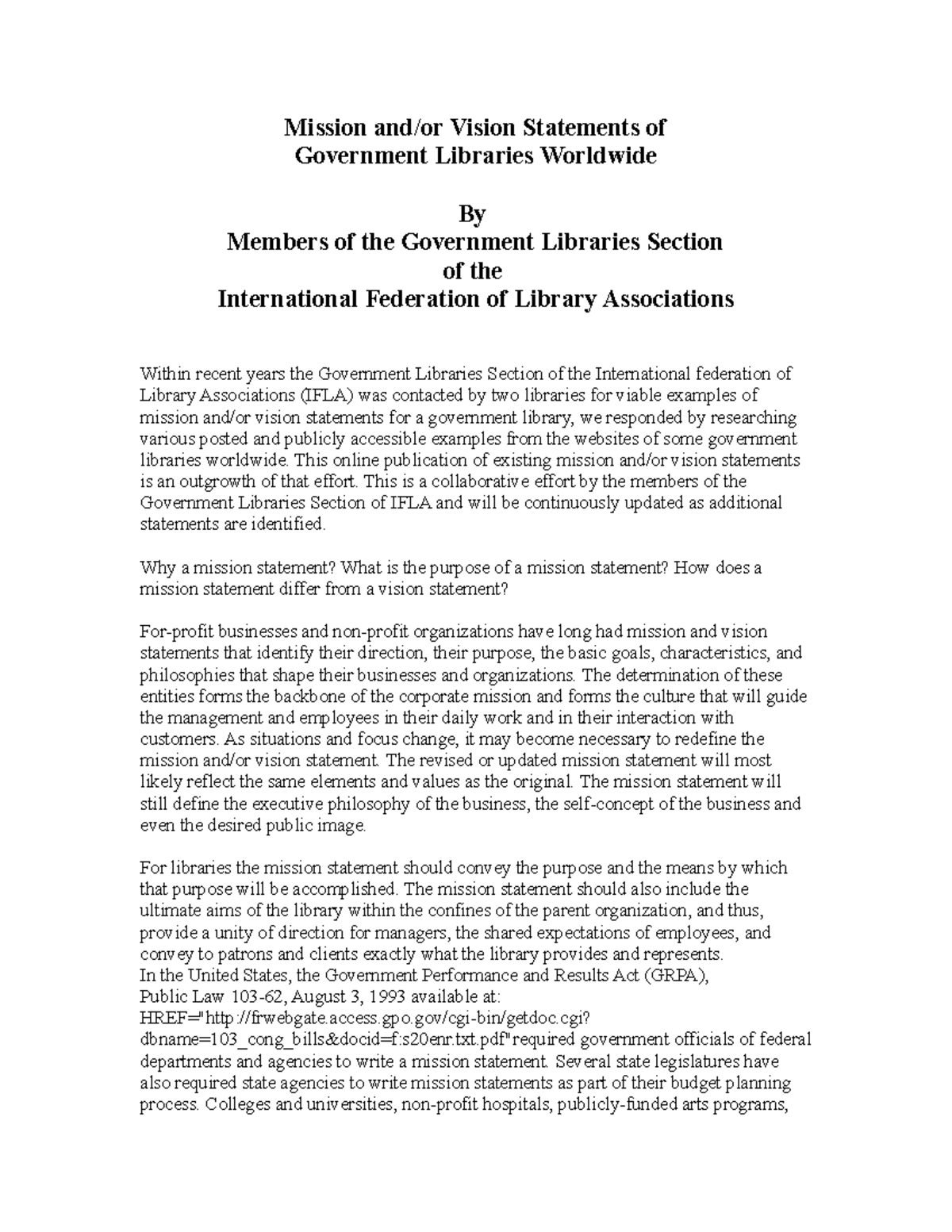 Mission Statements August 2011-2 - Mission and/or Vision Statements of ...