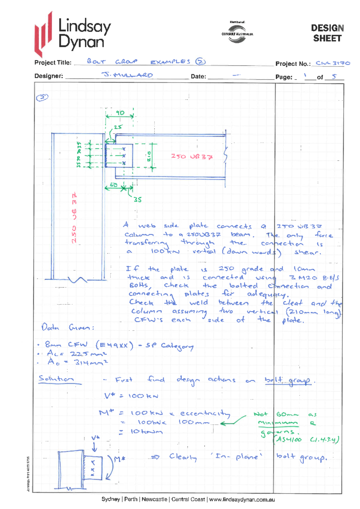 L22 - Connection Examples - Lindsay Member of: DESIGN CONSULT AUSTRALIA Dynan SHEET Project ...