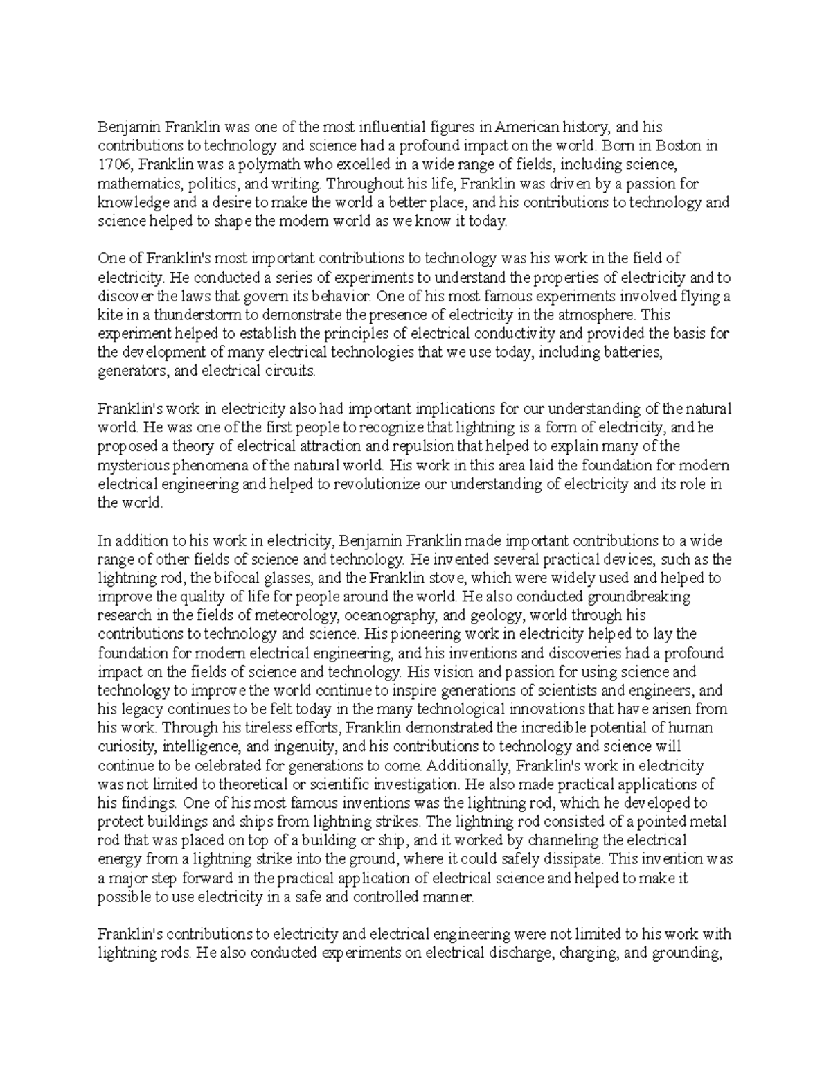 Benjamin Franklin - Born in Boston in 1706, Franklin was a polymath who ...