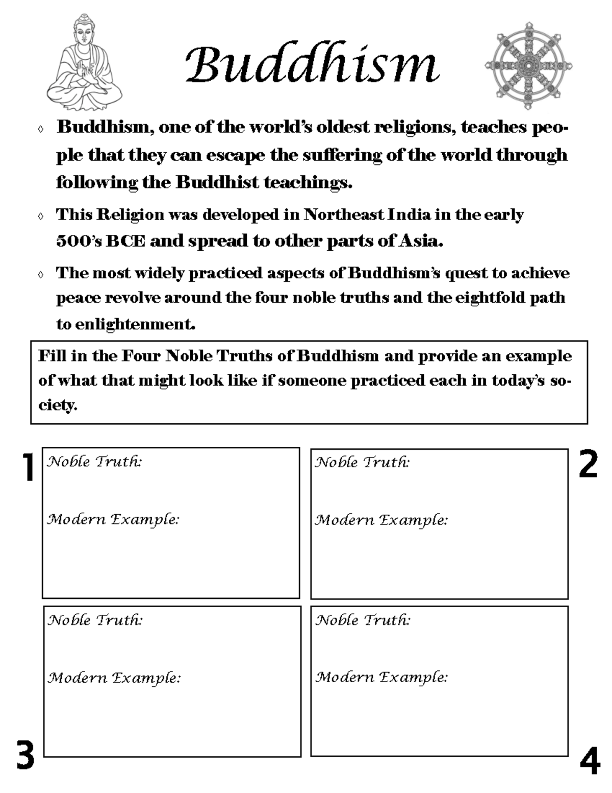 Buddhism Graphic Organizer-1 - Buddhism, one of the world’s oldest ...
