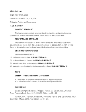 Lesson-PLAN-3- Power 3 - LESSON PLAN September 5-9, 2022 Grade 11 ...