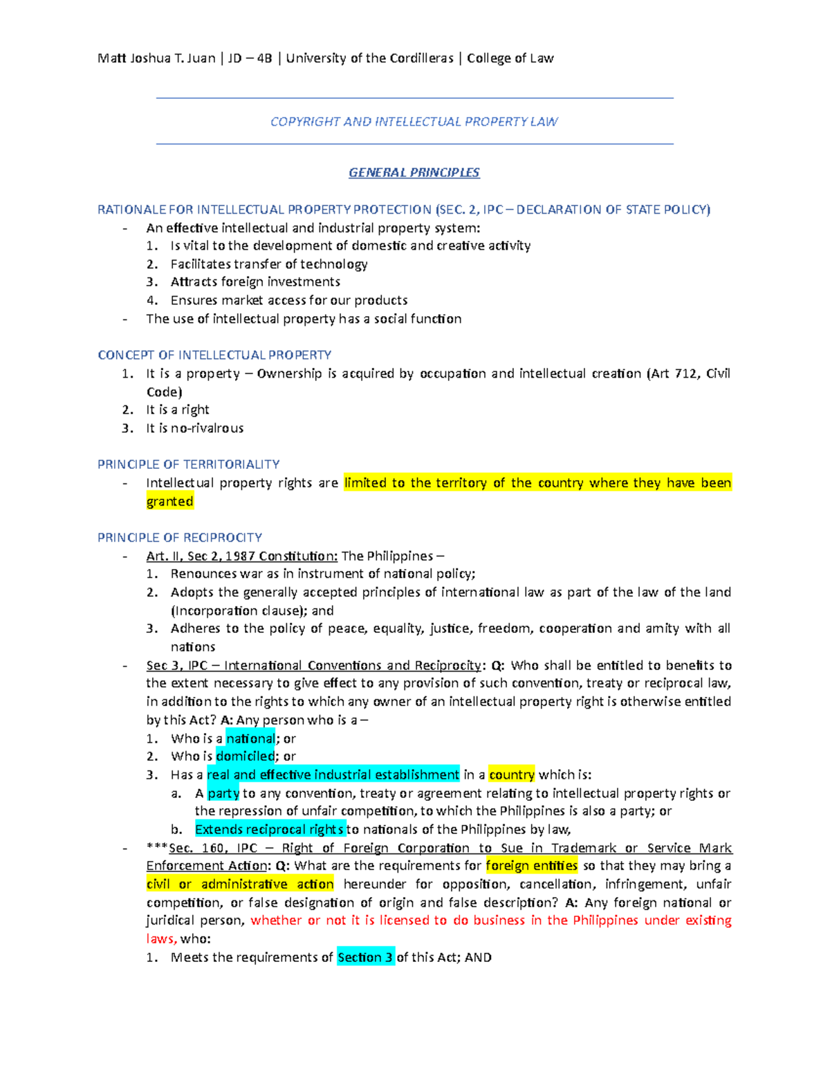 Copyright AND Intellectual Property LAW - COPYRIGHT AND INTELLECTUAL ...