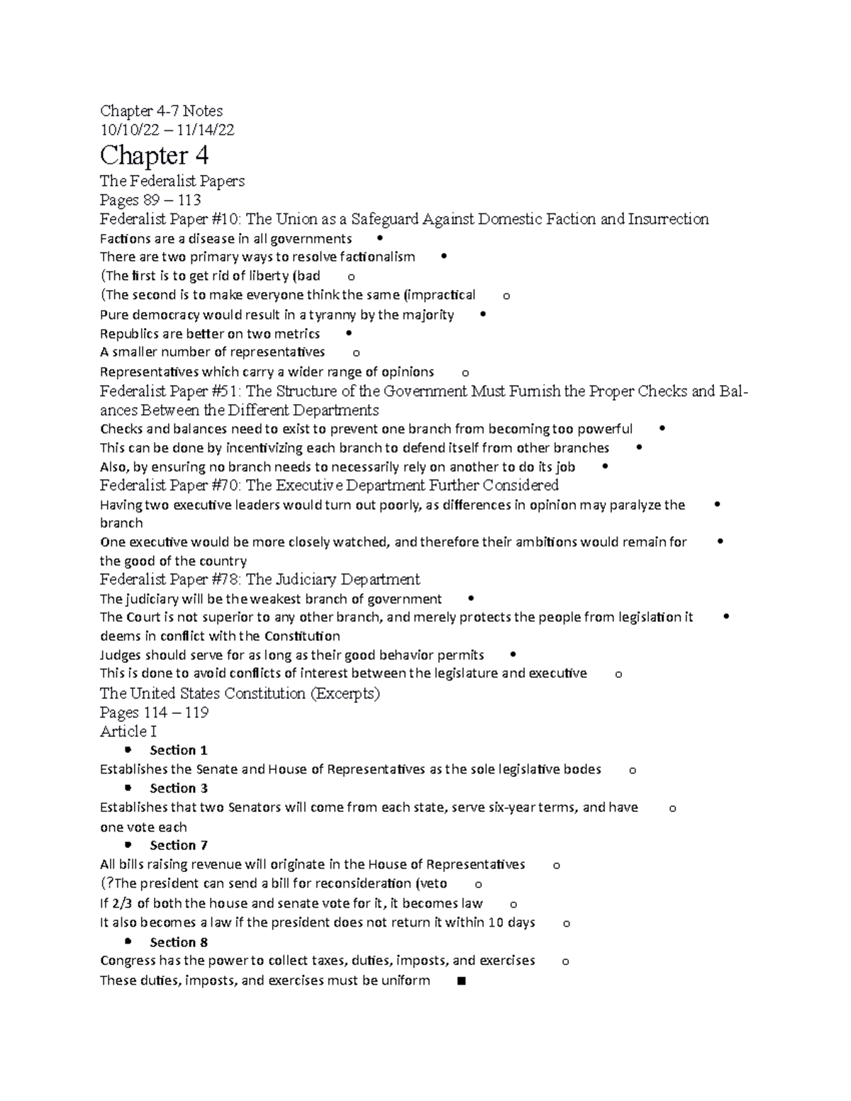 Chapter 4-7 Notes - Exam 2 Study Guide - Chapter 4-7 Notes 10/10/22 ...