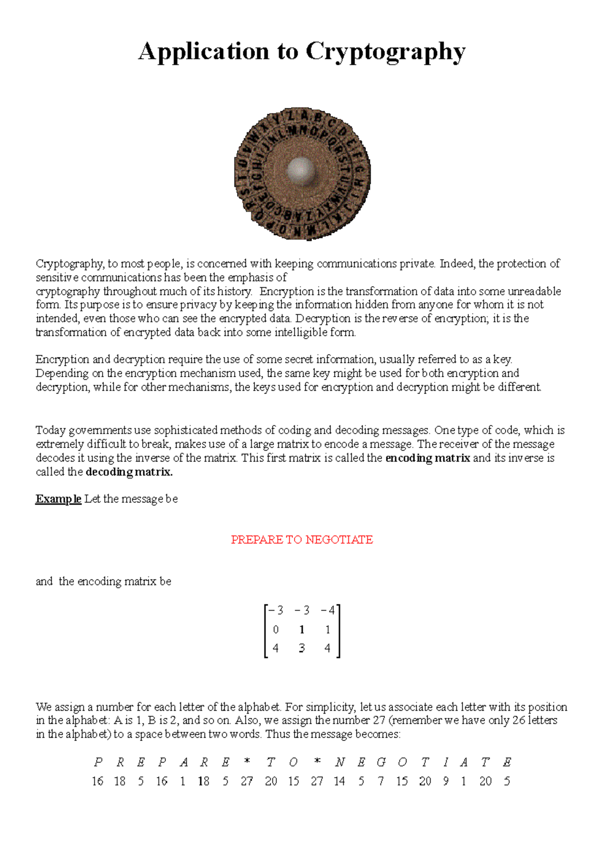 Applied linear algebra for engineering students - Application to ...