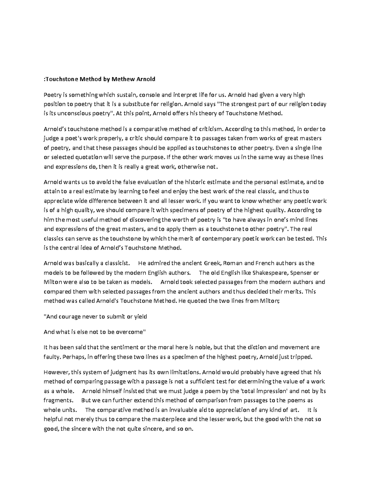 1627760810 - Touchstone method by Mathew Arnold - :Touchstone Method by ...