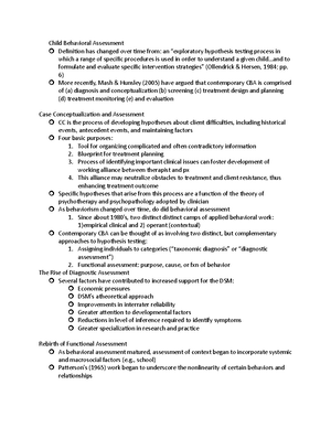 Depression Assessment and Formulation Notes - Behavioral Case ...