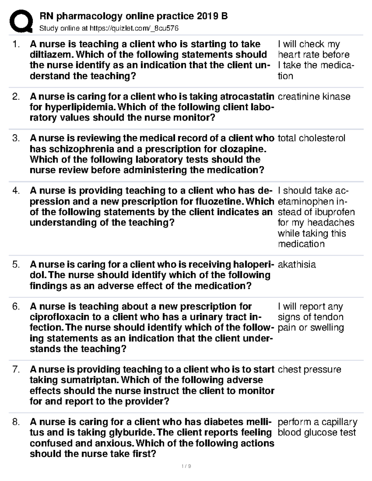 ATI practice B HW - Study online at quizlet/_8cu A nurse is teaching a ...