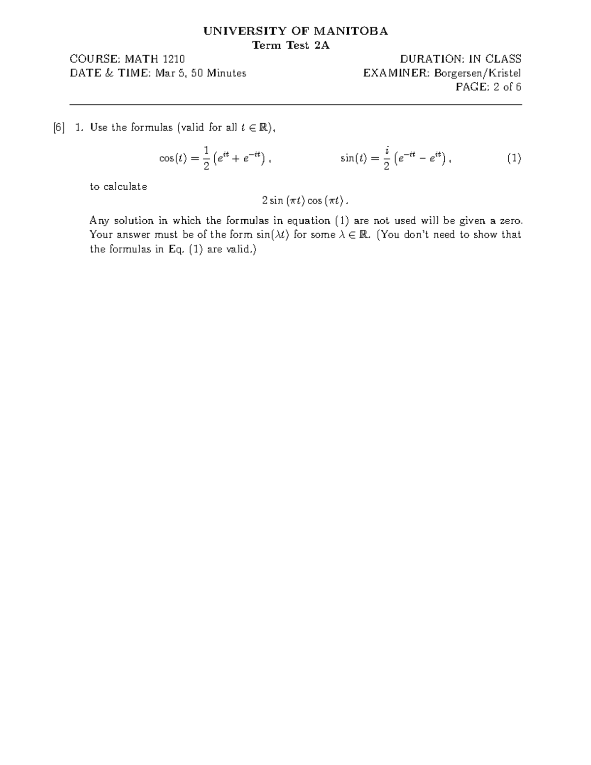 W21test2 - Techniques Of Classical And Linear Algebra course material ...