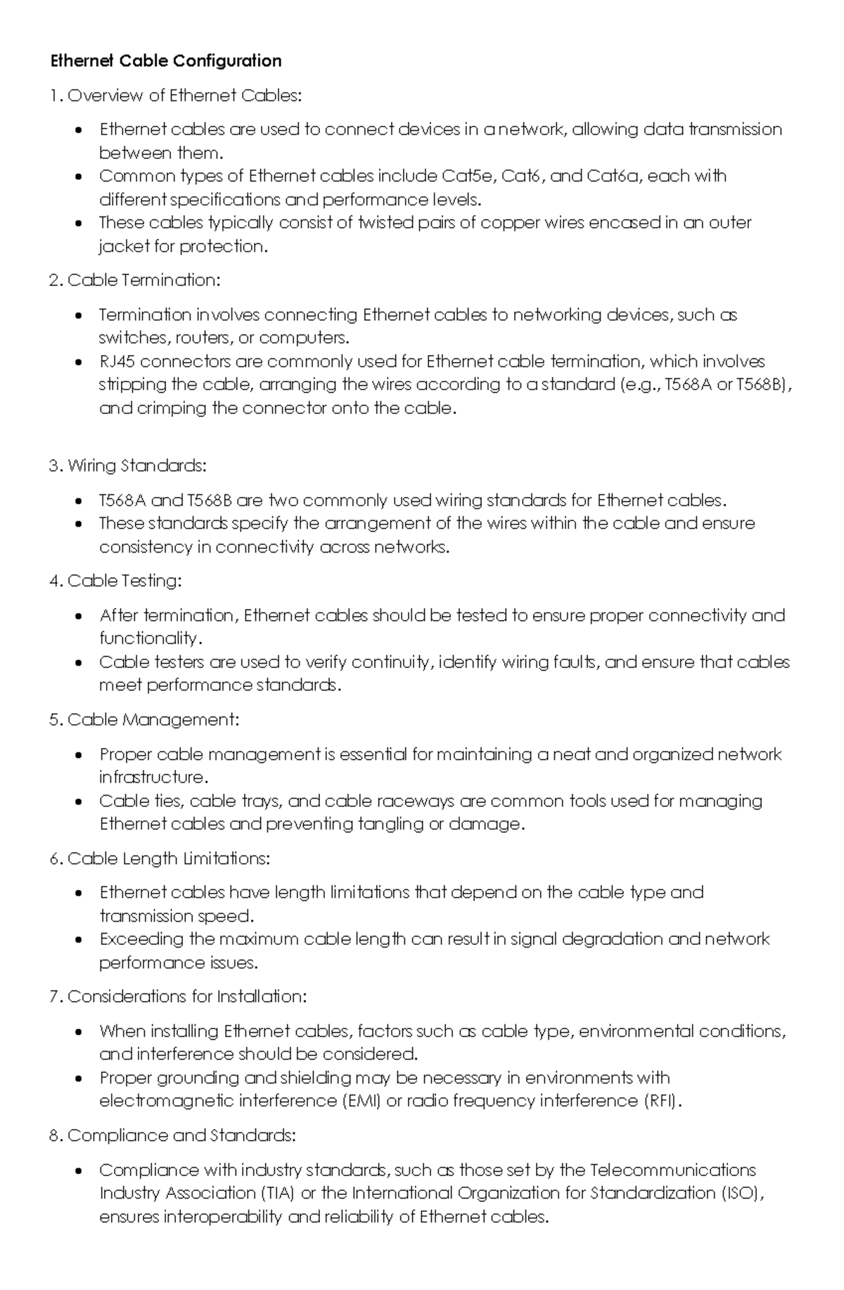 ICT 3rd Quarter Reviewer - Ethernet Cable Configuration Overview of ...