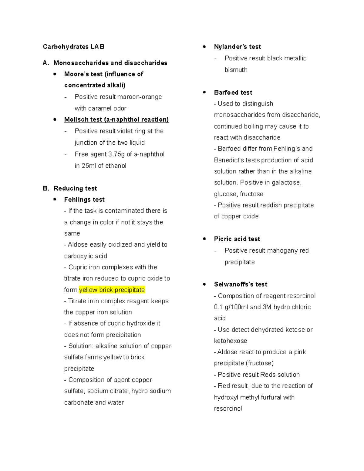 Carbohydrates-LAB - N/a - Carbohydrates LAB A. Monosaccharides and ...