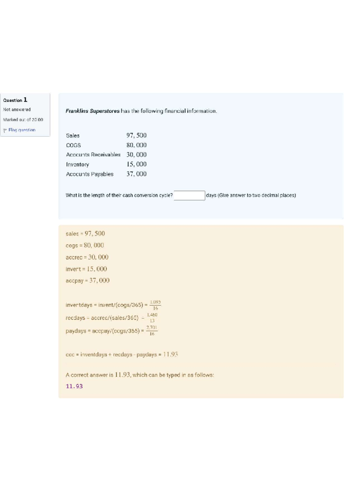 Week 5 Working Cap Mgmt - Practice Quiz of Homework Assignment ...