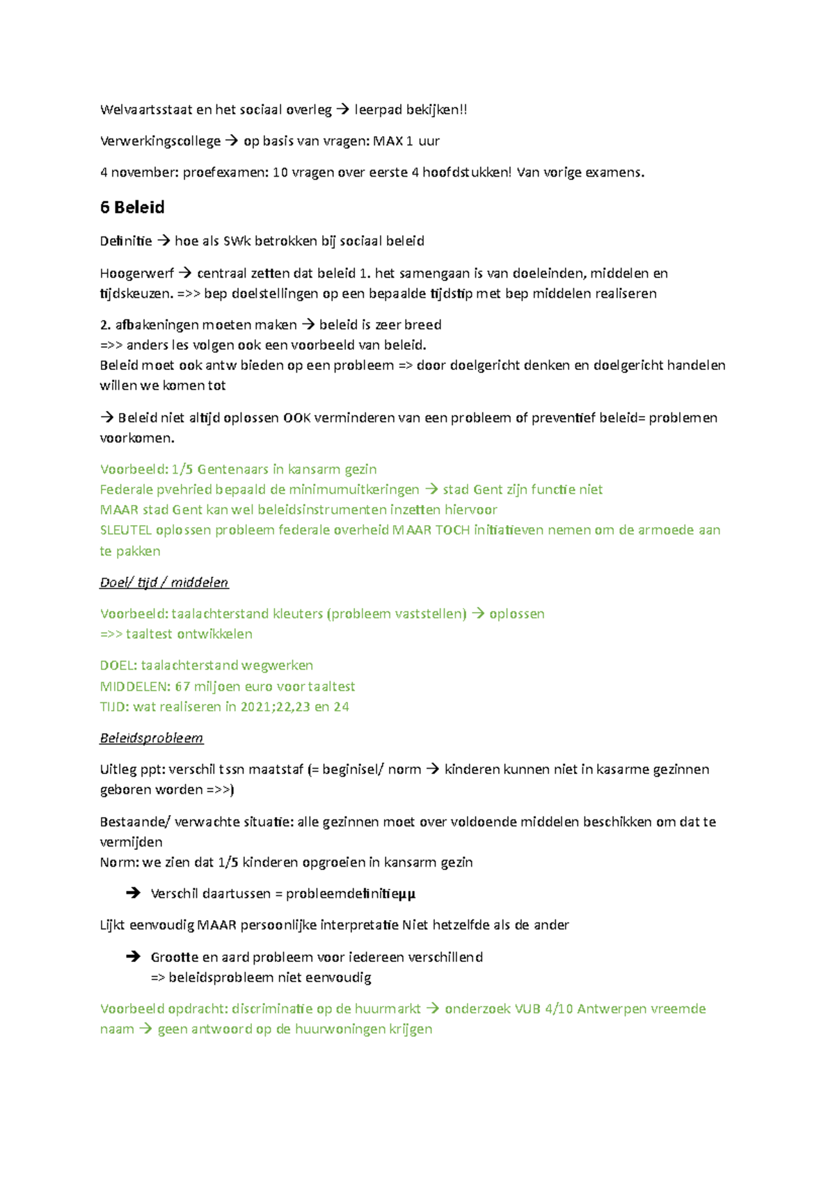 Politiek en beleid H6 - Welvaartsstaat en het sociaal overleg leerpad ...