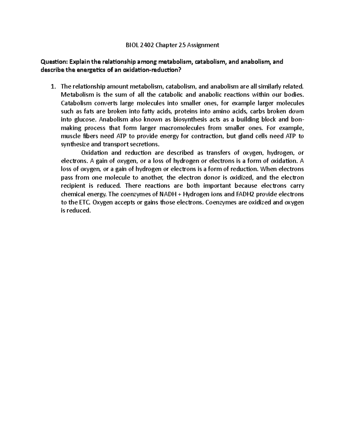 A&P II Chapter 25 Reading Assignment - BIOL 2402 Chapter 25 Assignment Question: Explain the ...