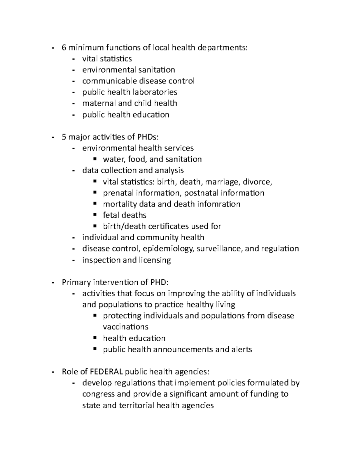 Community-6 minimum functions of local health departments - 6 minimum ...