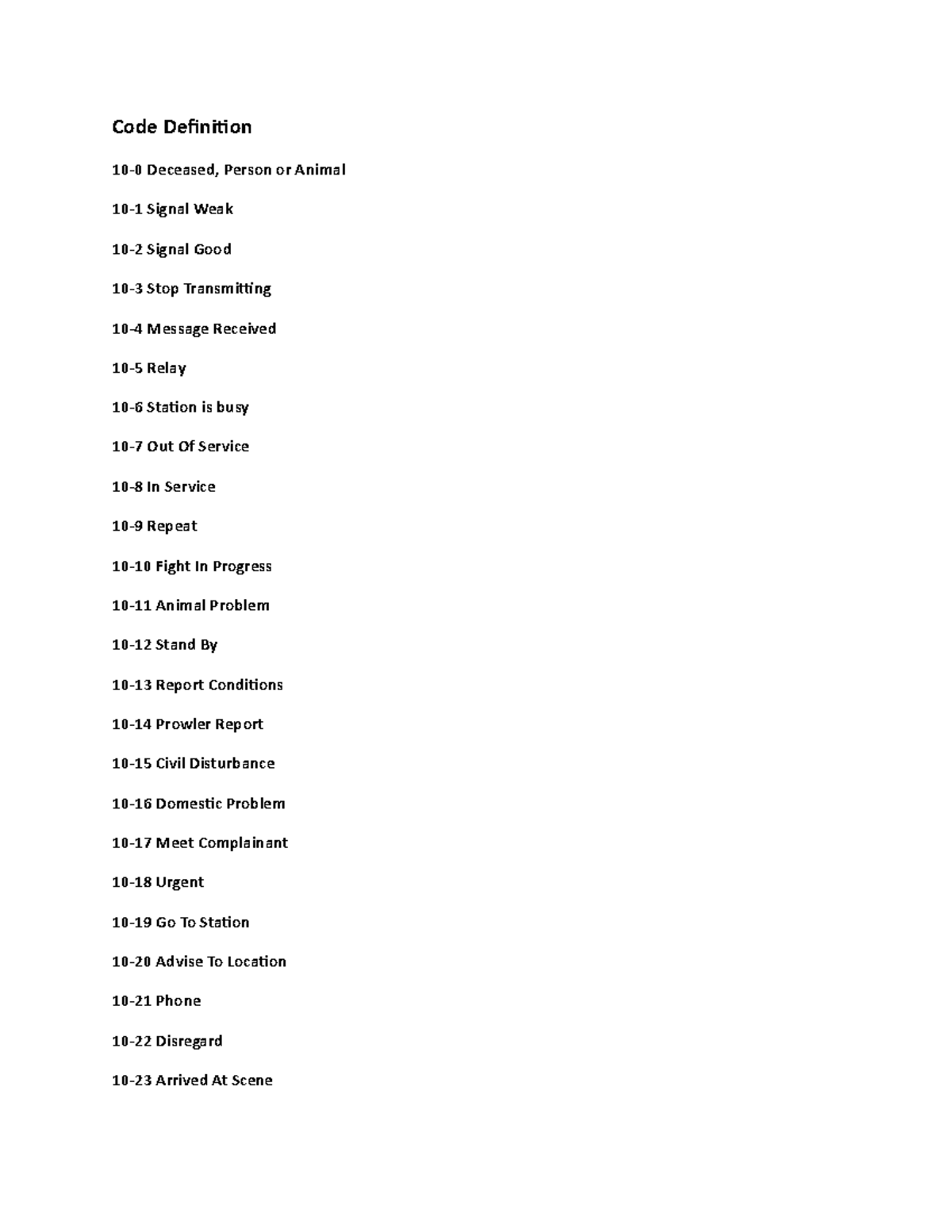 Code Definition - For review - Code Definition 10-0 Deceased, Person or ...