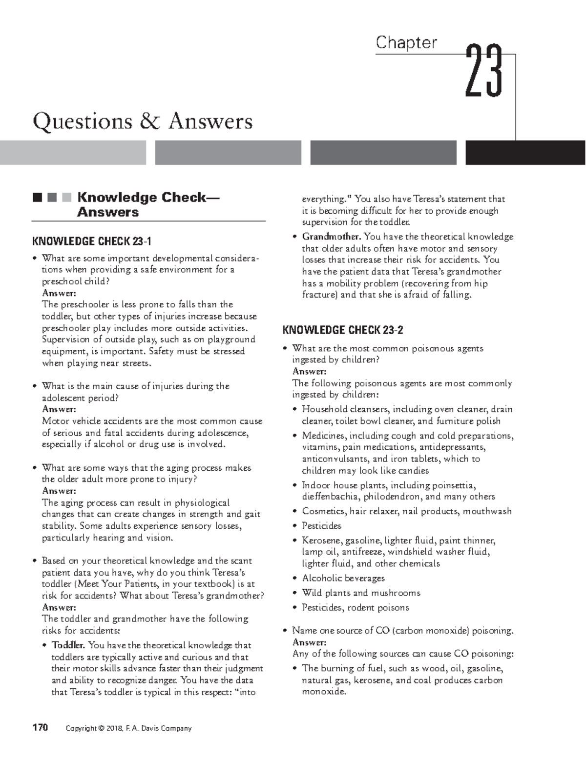 chapter 23: Safety - Chapter 23 Questions & Answers Knowledge Check ...