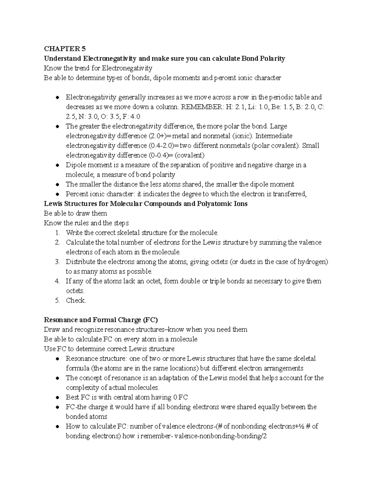Exam 3 CH 101 SG - This is an exam prep for Test 3 - CHAPTER 5 ...
