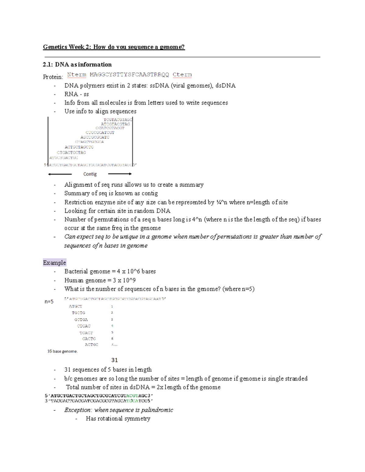 Genetics Week 2: How do you sequence a genome? - ... 4^12 = 16 x 10^6 ...