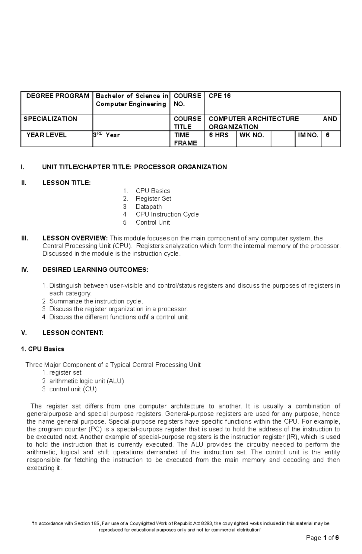 IM 7CAO - Computer Architecture and Organization are two interrelated ...
