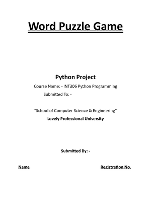 INT108- Python Programming - INT108:PYTHON PROGRAMMING Course Outcomes ...