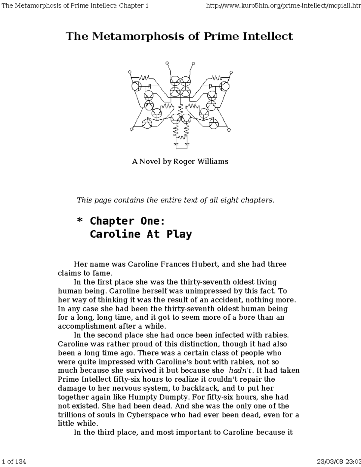 Prime intellect - poo - The Metamorphosis of Prime Intellect A Novel by ...