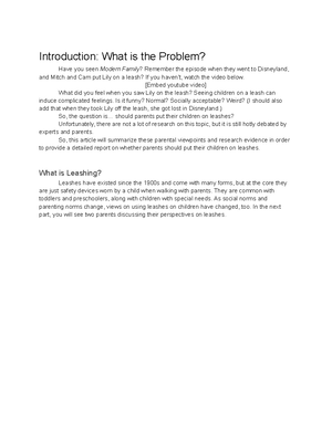 Psychology 131 - Group Project Literature Review - Group Project #3 ...