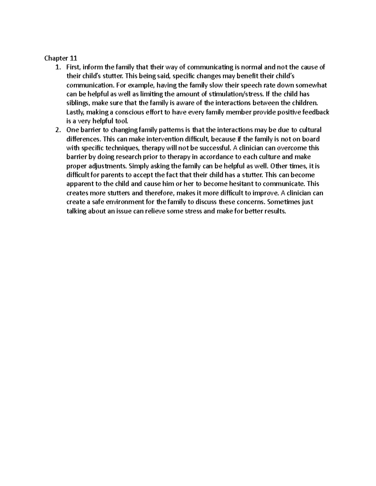 Chapter 11 questions - Chapter 11 1. First, inform the family that ...