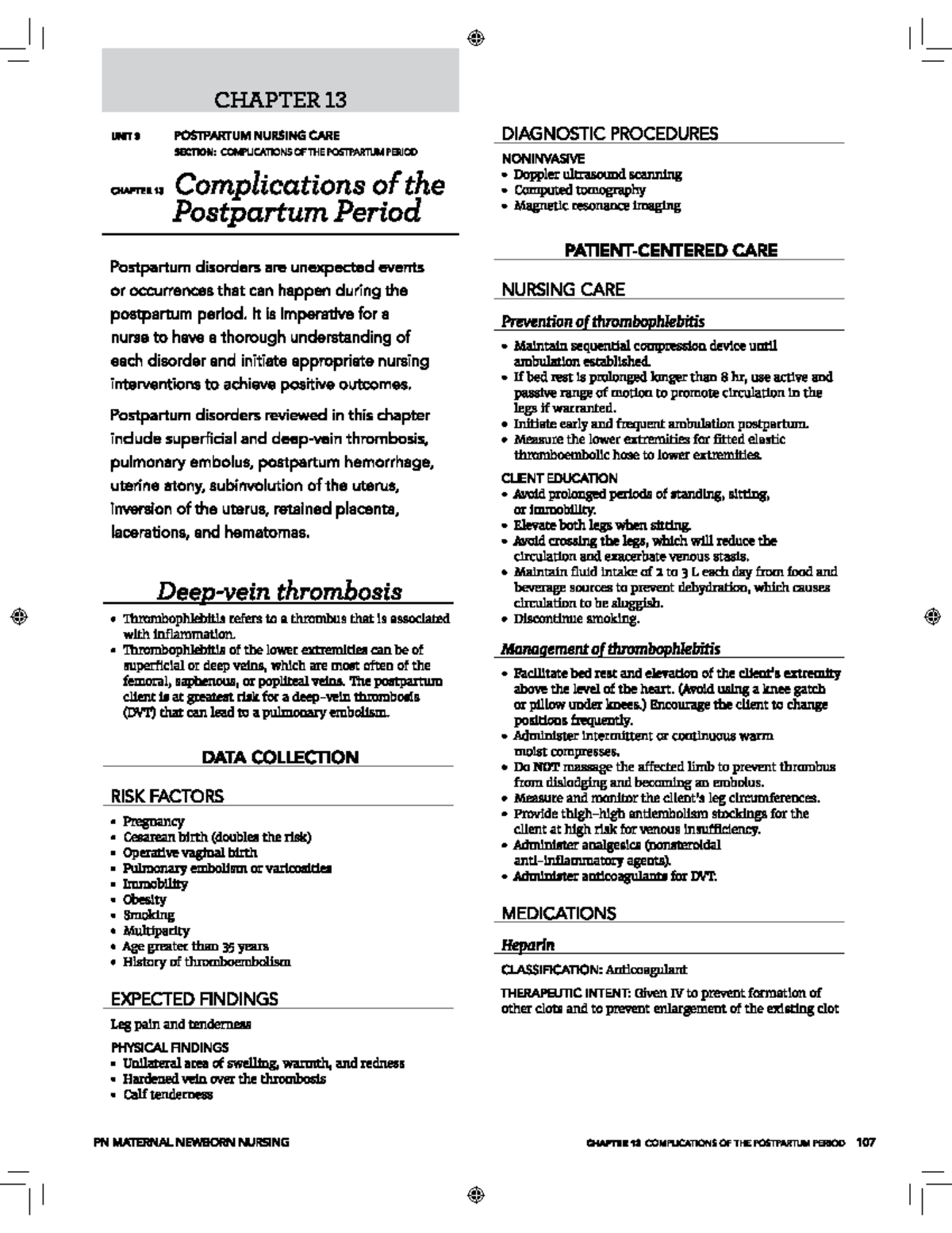 Focused Review - Notes - CHAPTER 13 UNIT 3 POSTPARTUM NURSING CARE ...