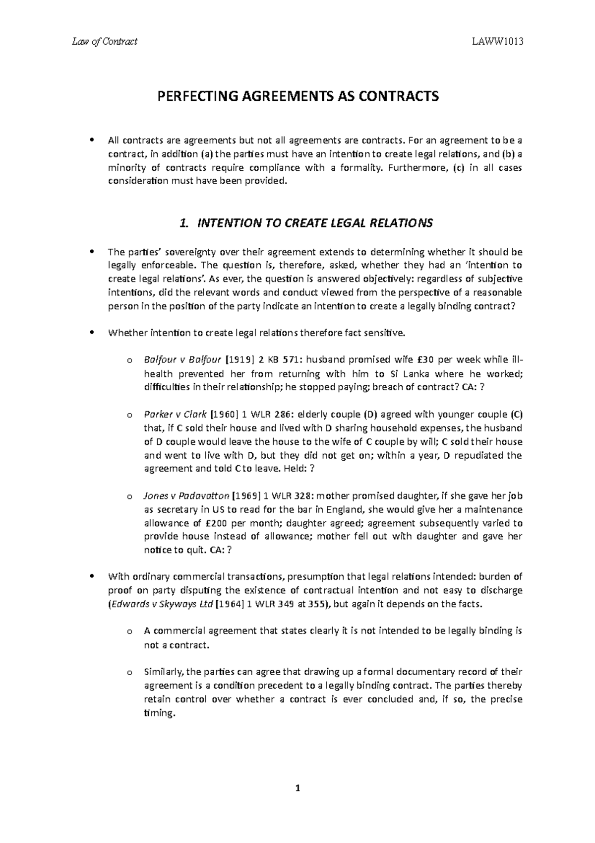 03 Perfecting agreements - PERFECTING AGREEMENTS AS CONTRACTS All ...