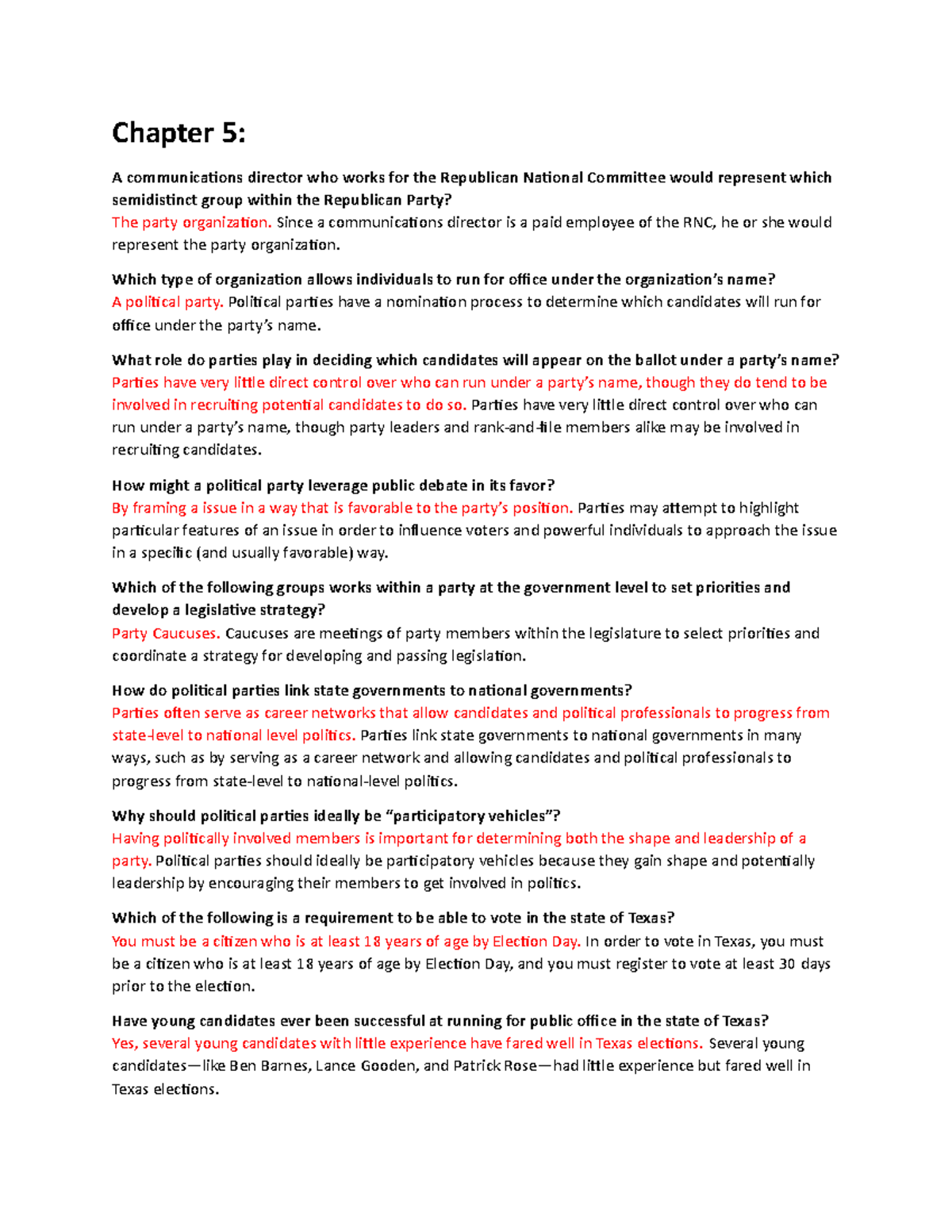 U.S. political parties - Chapter 5: A communications director who works ...