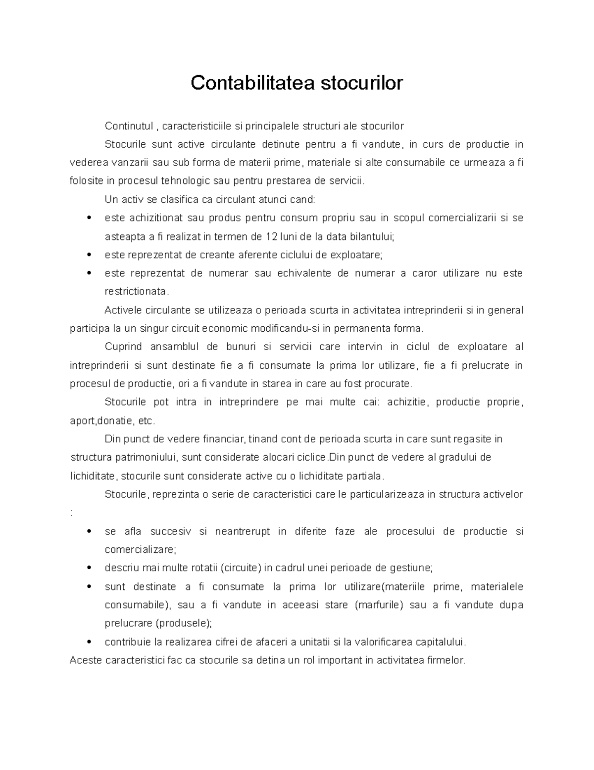 Contabilitatea stocurilor - Contabilitatea stocurilor Continutul ...