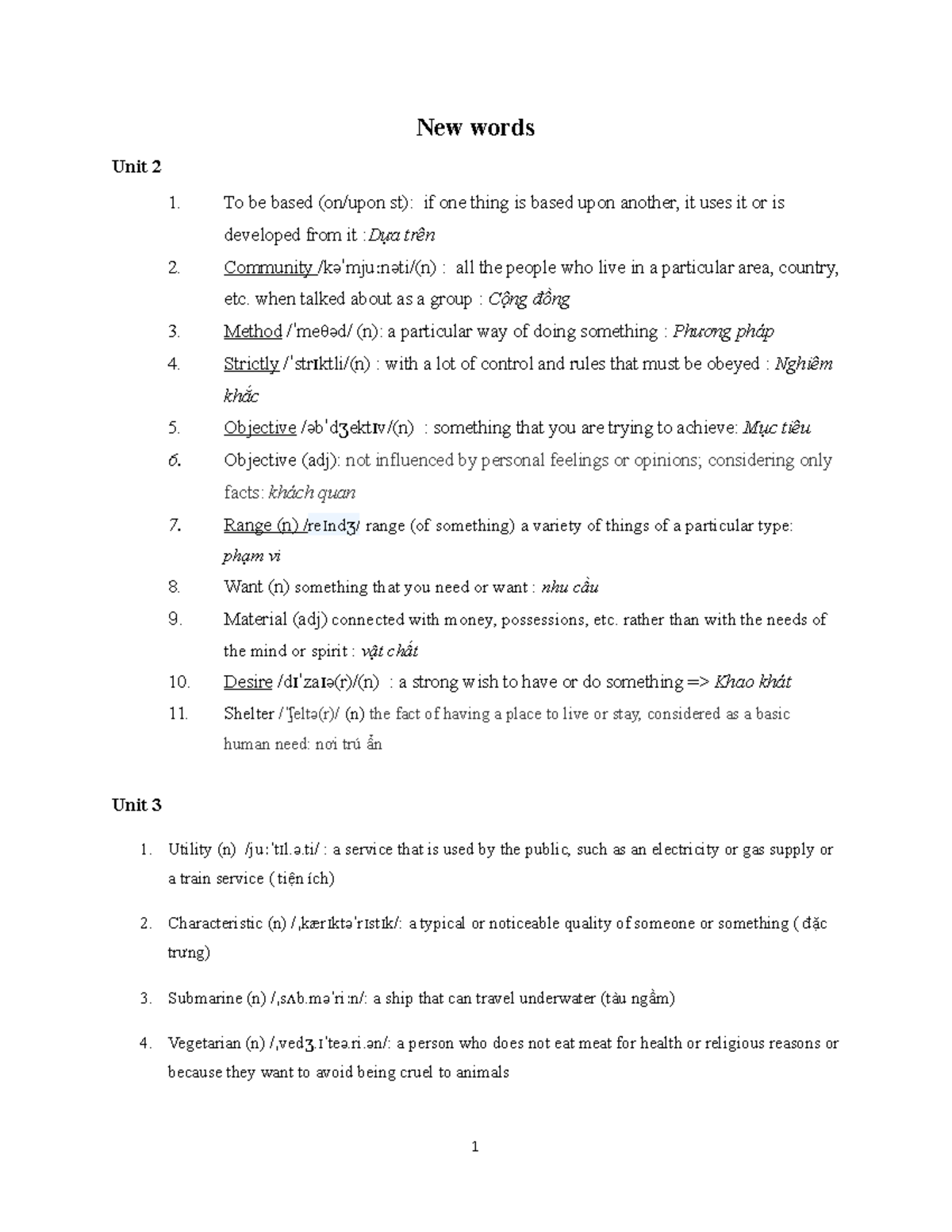 Word explanation - unit 2-10 Reading - New words Unit 2 To be based (on ...