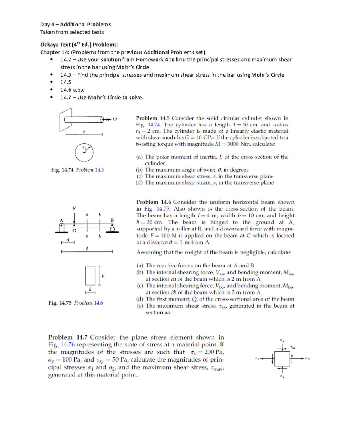 Additional Problems - Day 4 - Biomechanics for the advanced program ...