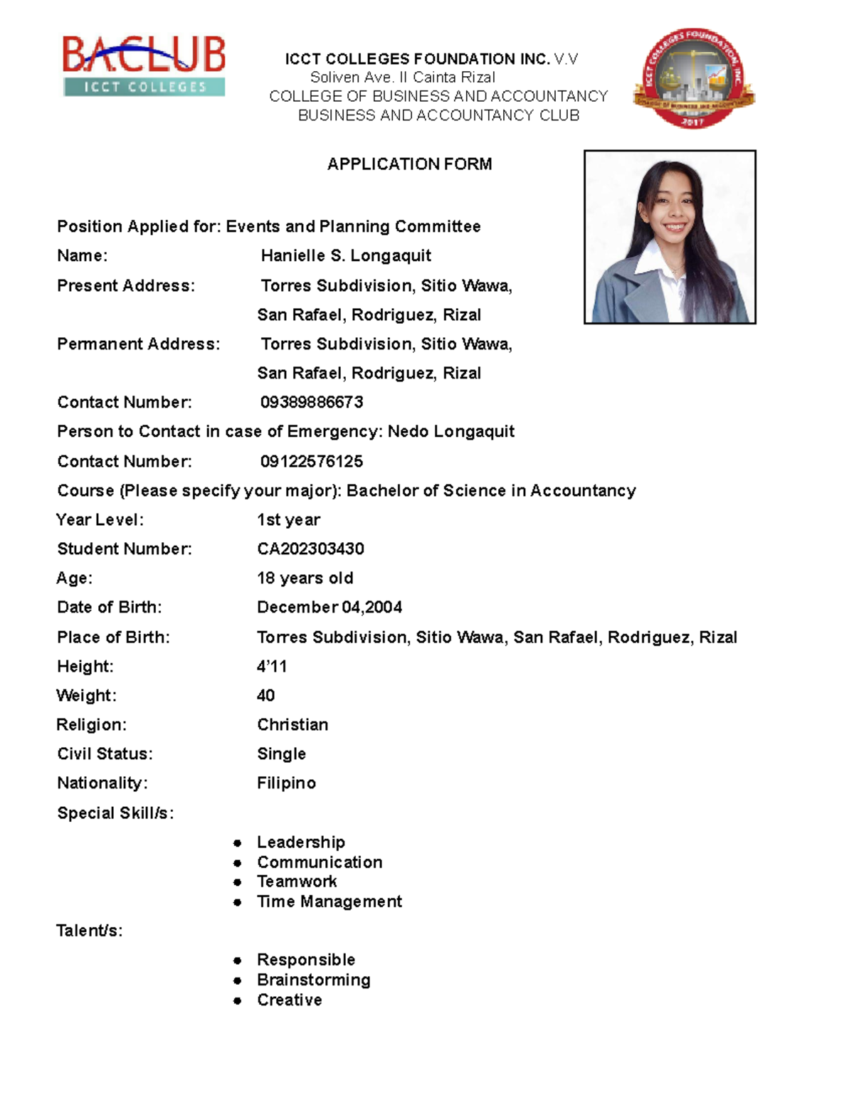 Longaquit CBA- Requirements - ICCT COLLEGES FOUNDATION INC. V Soliven ...