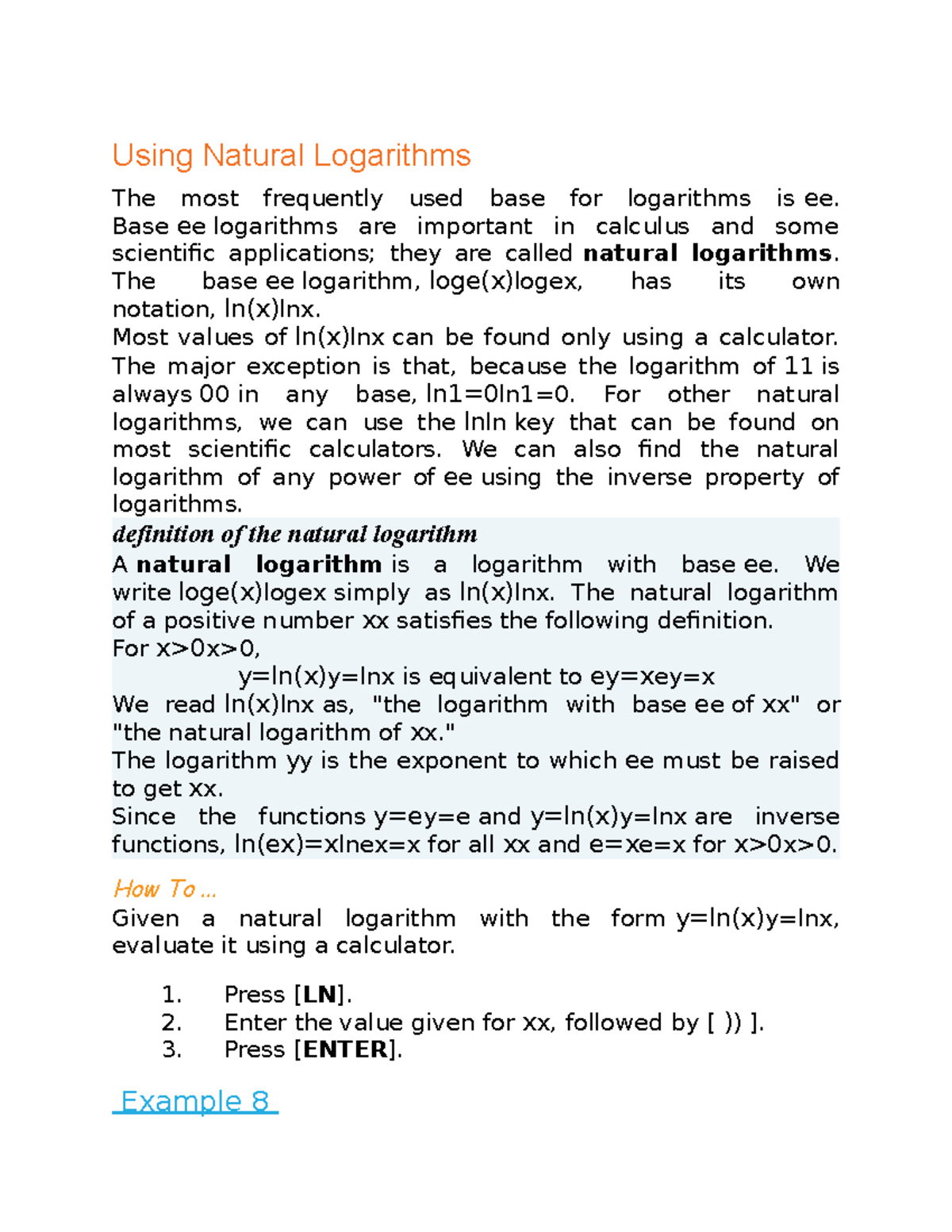 2-2 Reading and Participation Activities Logarithmic Functions 5 ...