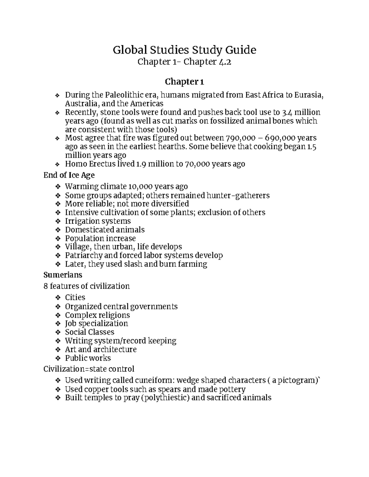 Global Studies Study Guide - Global Studies Study Guide Chapter 1 ...