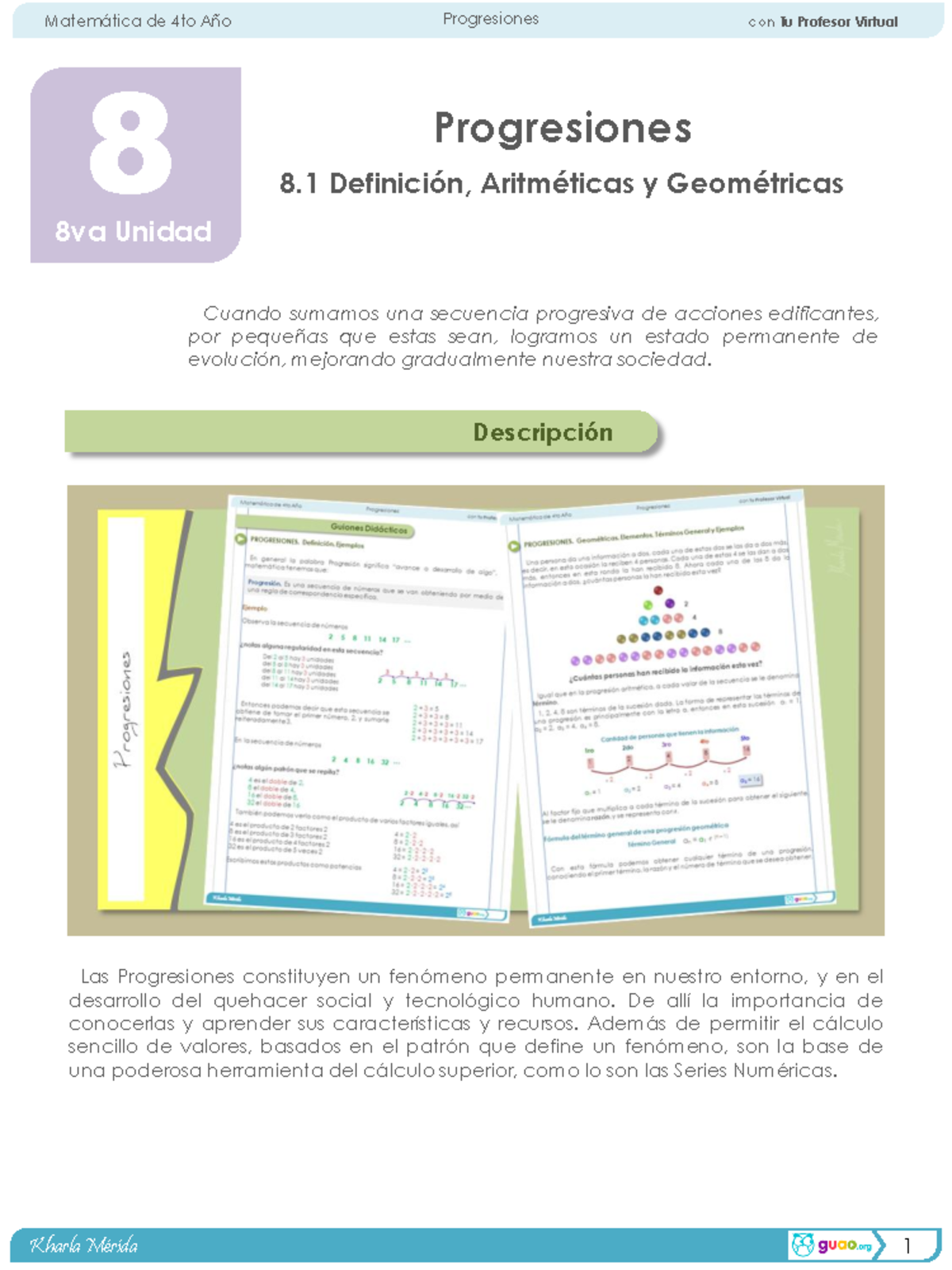 Progresiones. Definición, Aritméticas y Geométricas - Las Progresiones constituyen un fenómeno ...