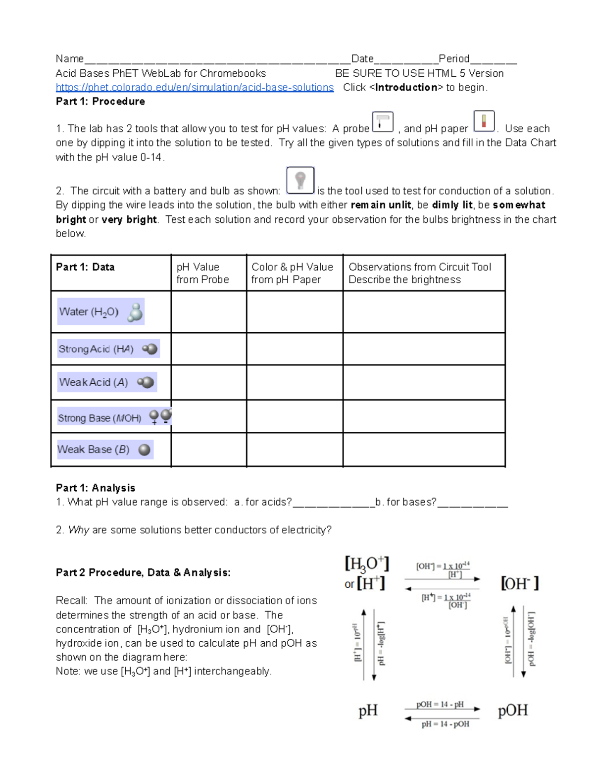 Acid-Base Web Lab Ph ET (Updated) - - Studocu
