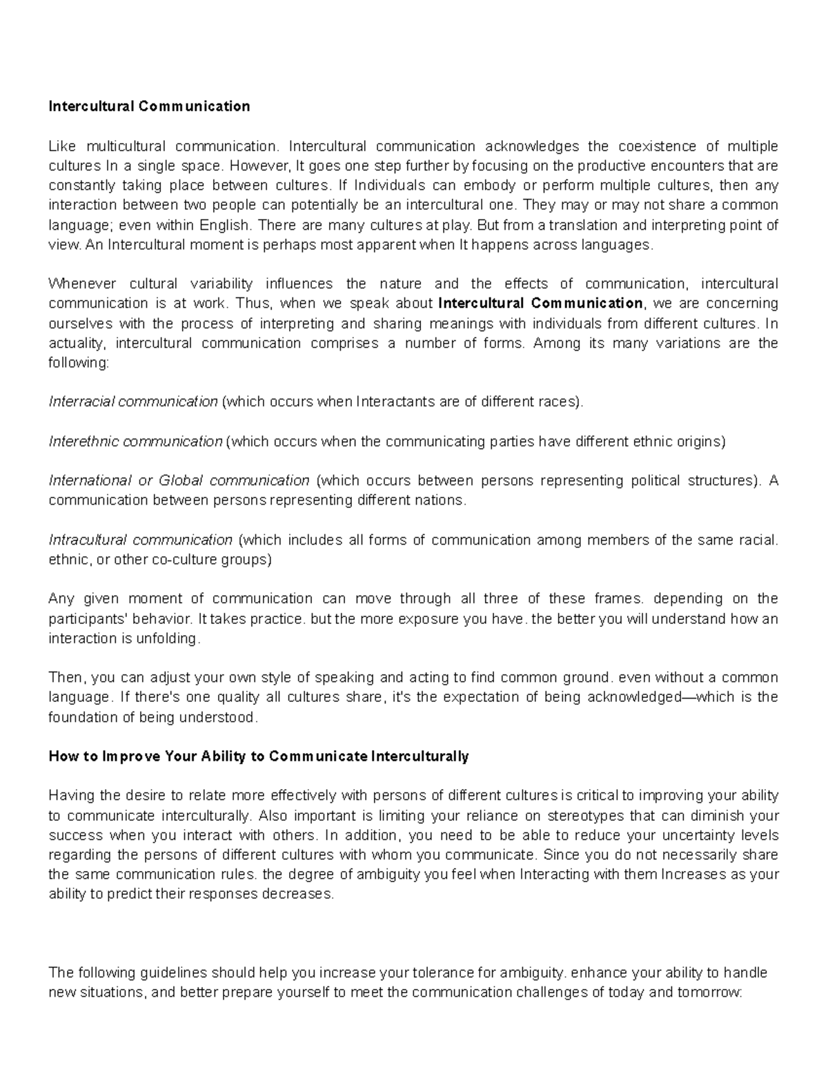 Purcomm- Reviewer - Intercultural Communication Like multicultural ...