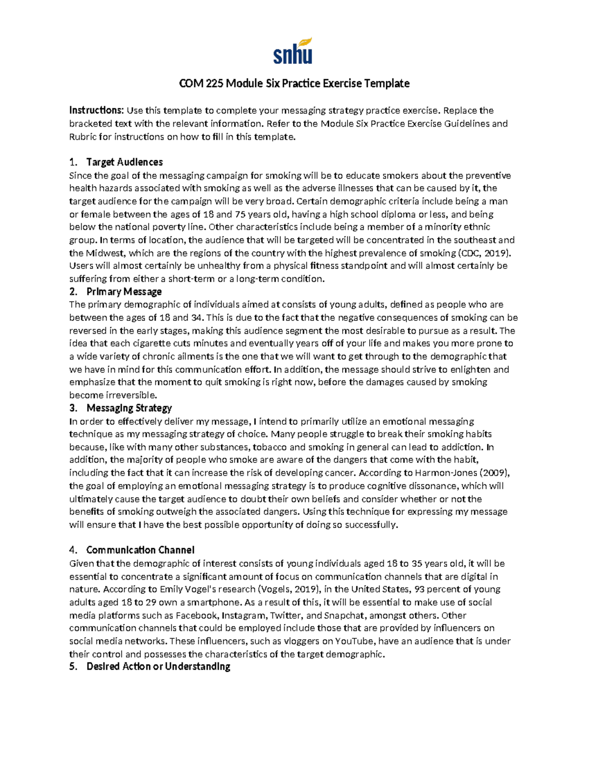 COM 225 Module Six Practice Exercise Template - COM 225 Module Six ...