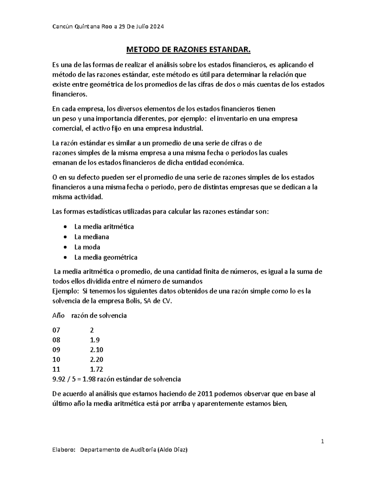 Metodo Dupont y EstandarMetodos - 1 METODO DE RAZONES ESTANDAR. Es una ...