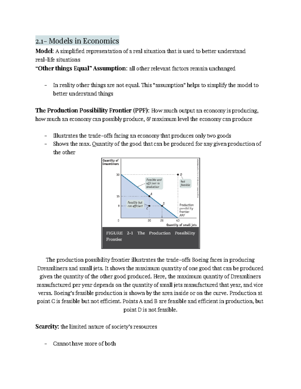 Untitled document - notes - 2- Models in Economics Model :A simpliûed ...