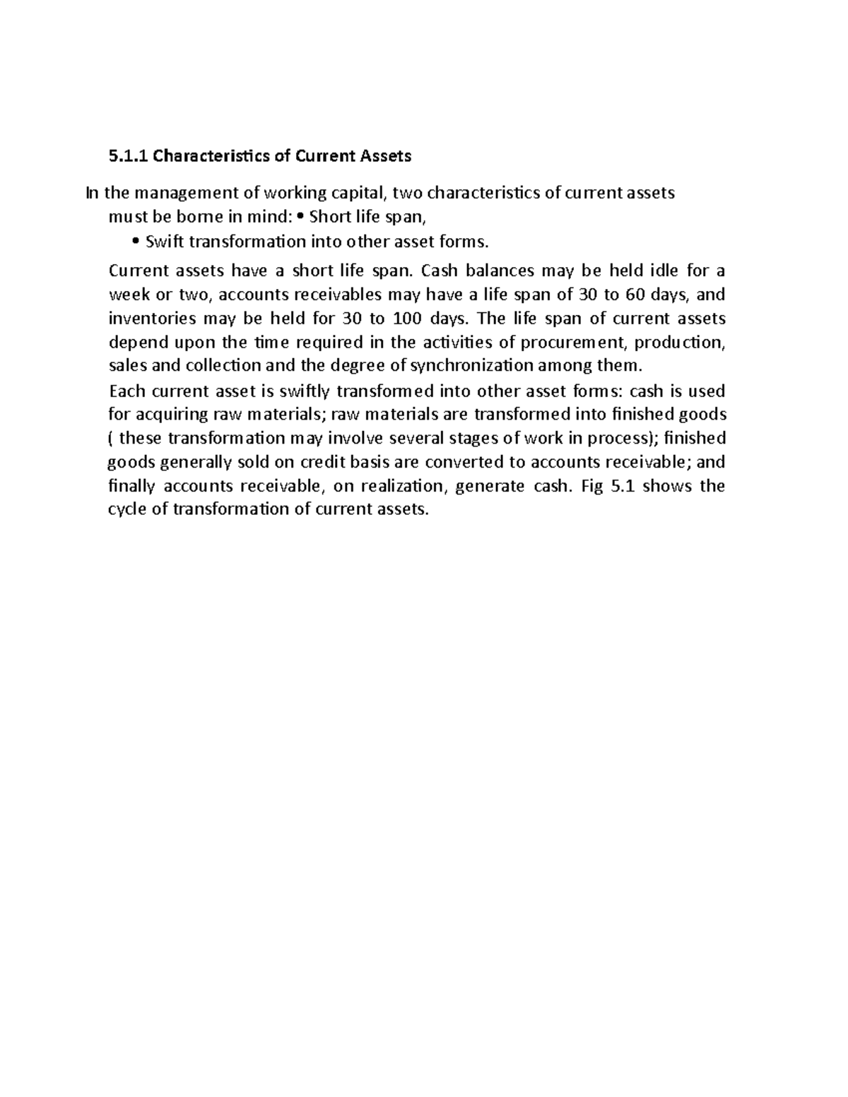 25 Characteristics of Current Assets lecture notes - 5.1 ...