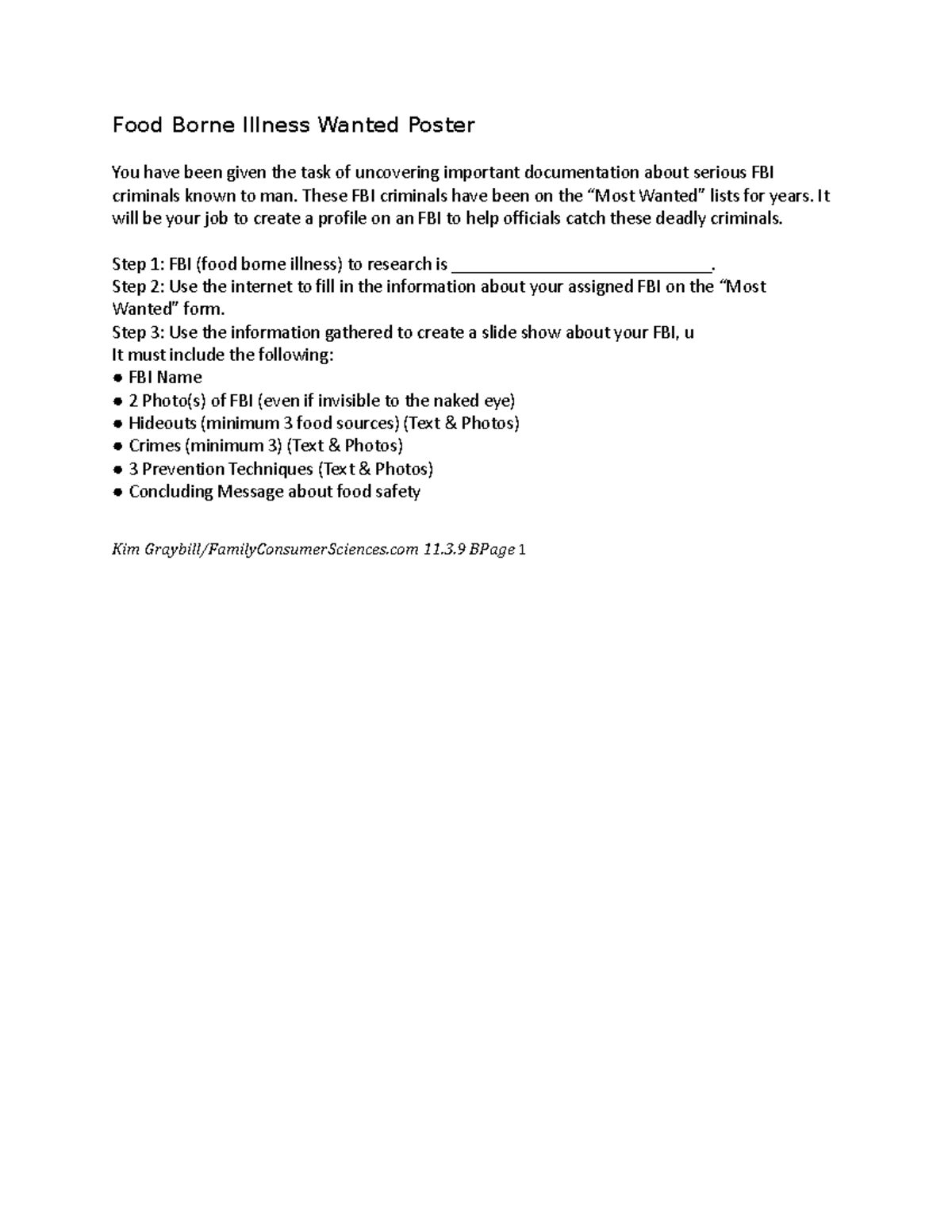 Food Borne Illness Wanted Poster - These FBI criminals have been on the ...