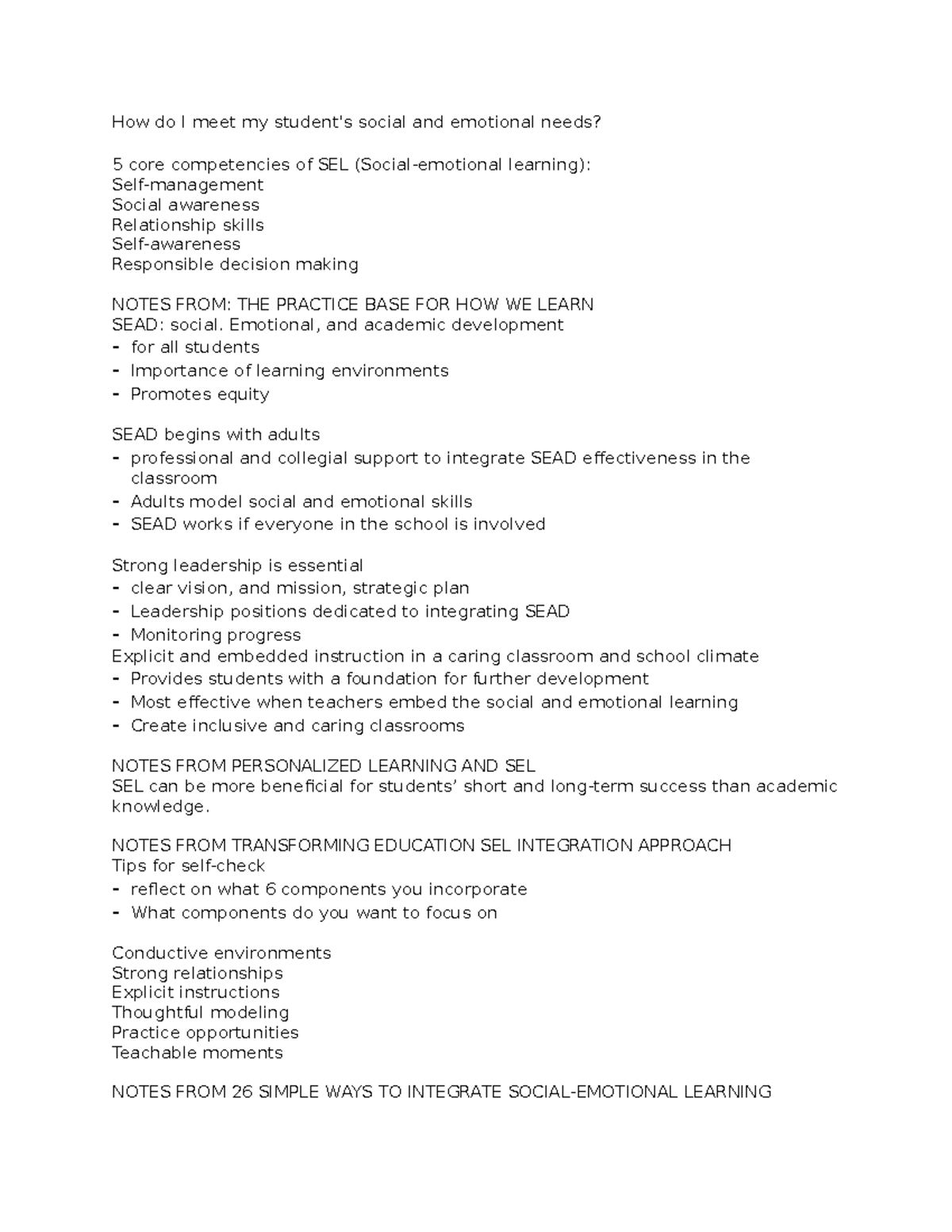 Unit 3 mod 5 - How do I meet my student's social and emotional needs? 5 ...